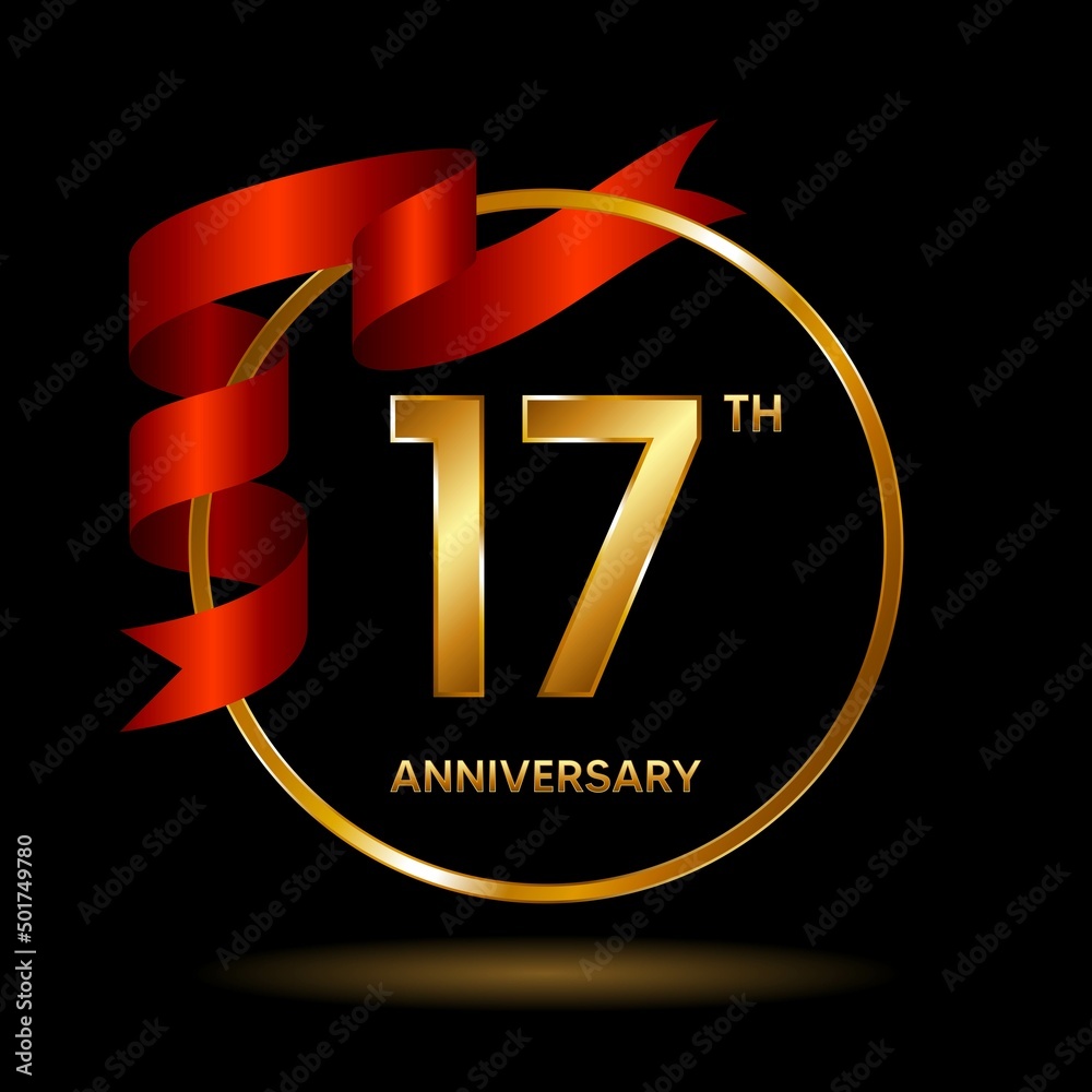 17th Anniversary logo. Anniversary celebration template design with ...