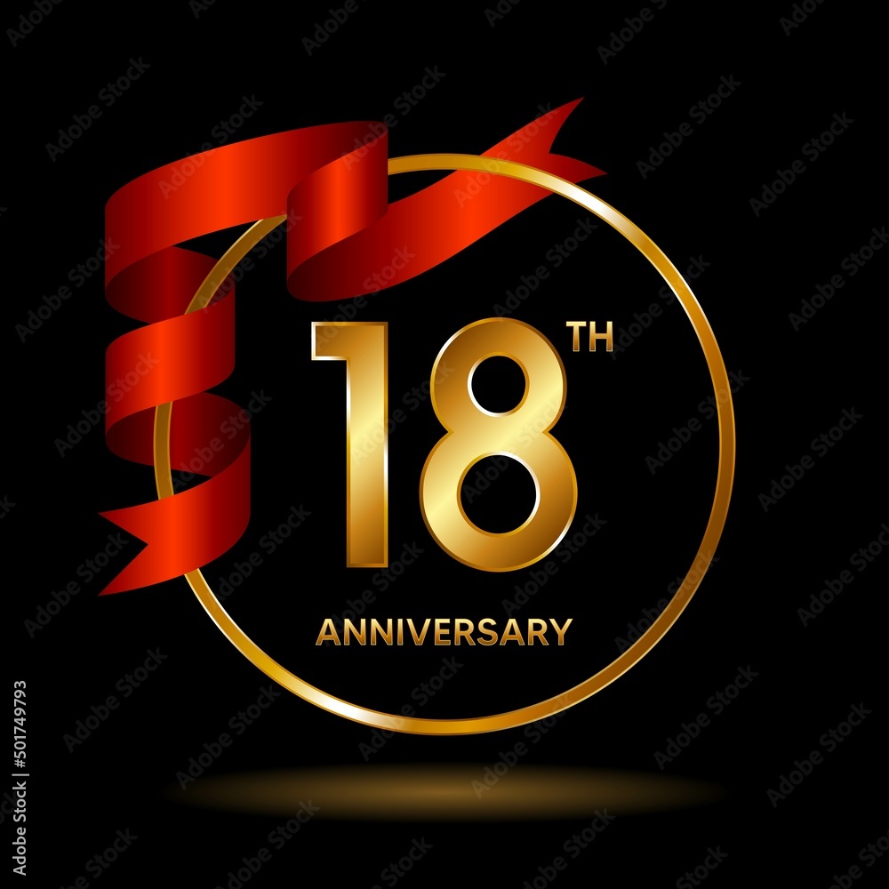 18th Anniversary logo. Anniversary celebration template design with ...