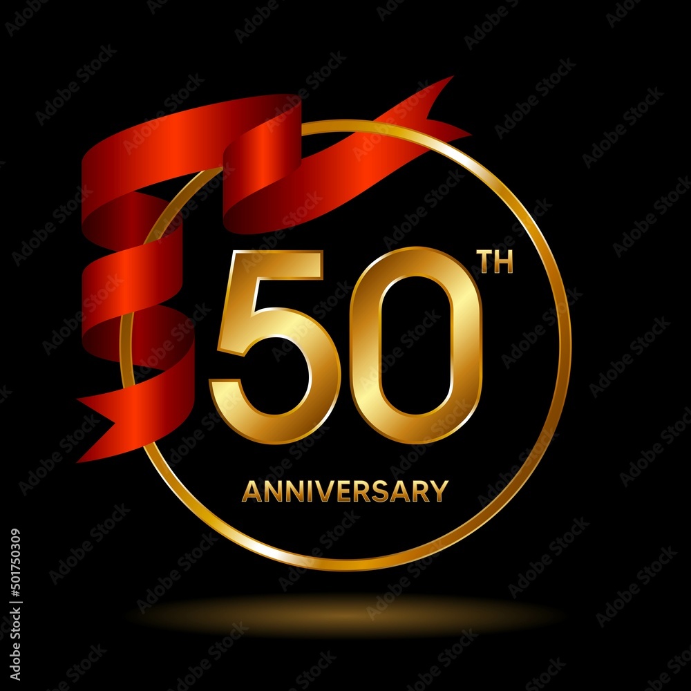 50th Anniversary logo. Anniversary celebration template design with ...