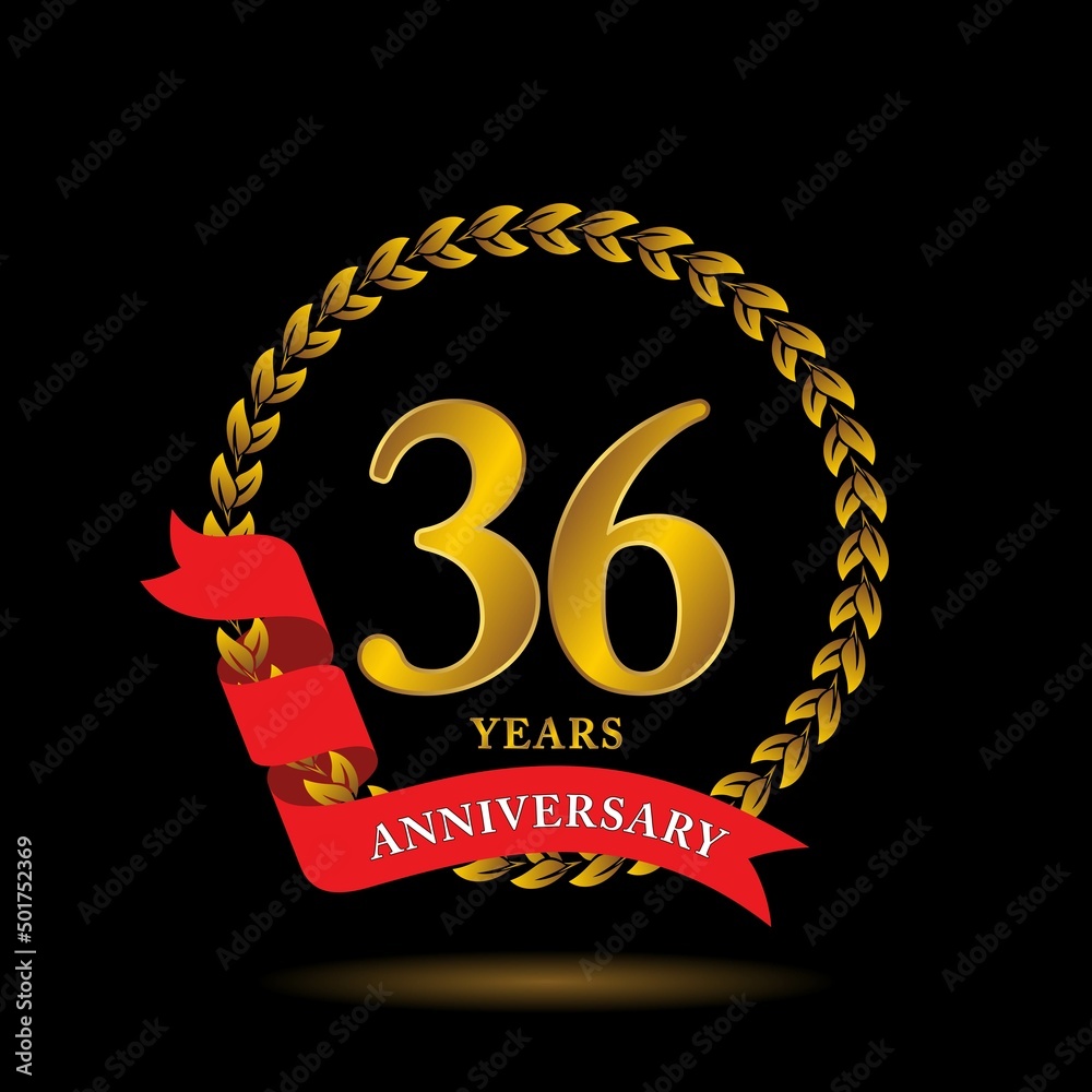 36th Anniversary logo. Anniversary celebration template design with ...
