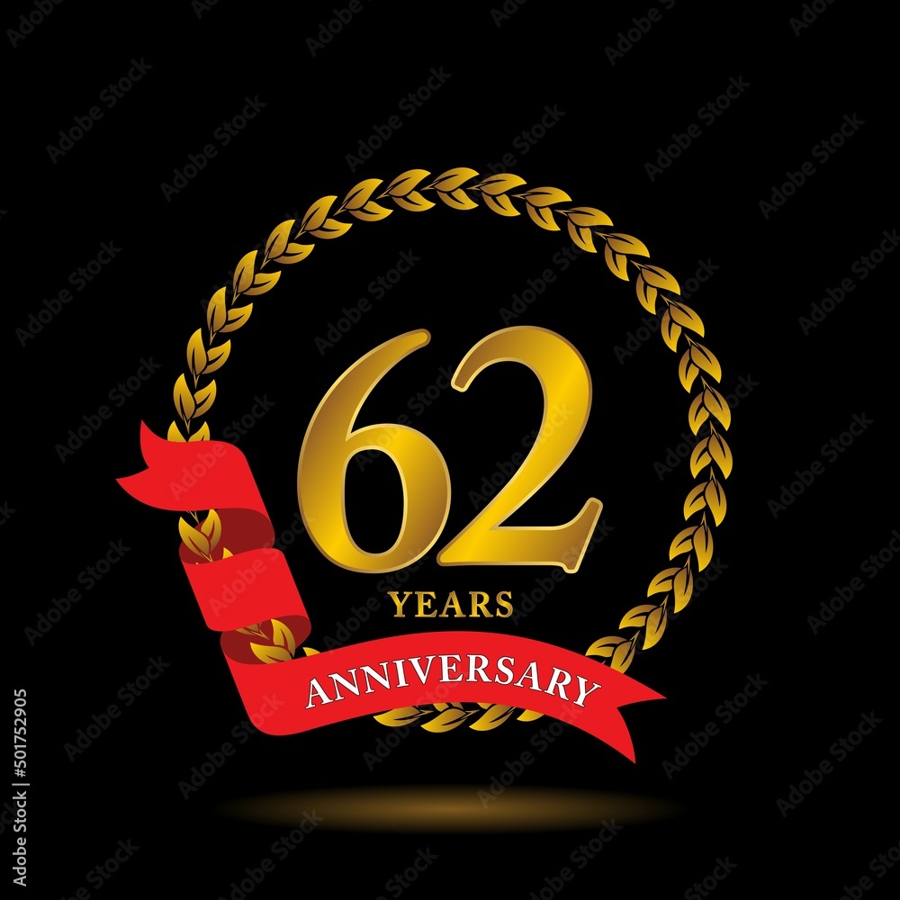 62th Anniversary logo. Anniversary celebration template design with ...