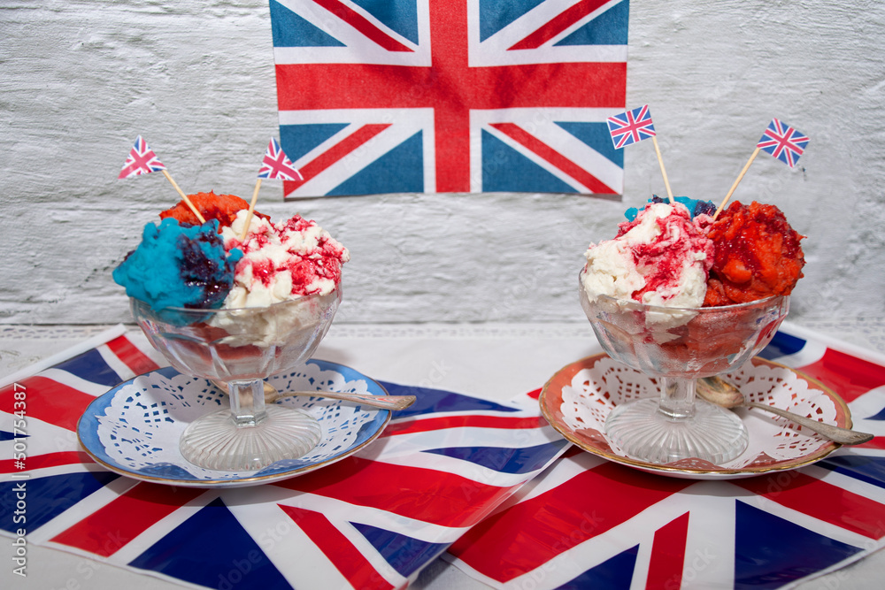 Celebrating Queen Elizabeth Platinum Jubilee with part food Stock Photo ...