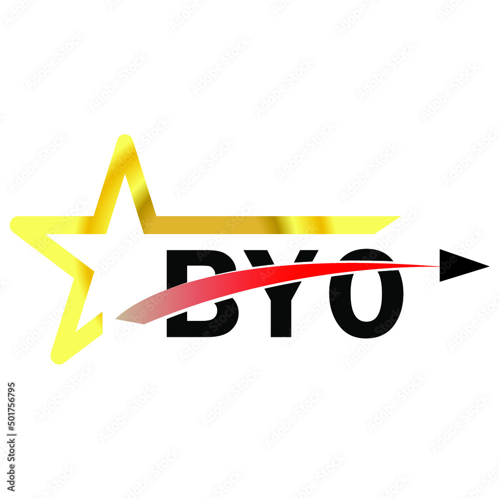BYO letter logo design. BYO creative letter logo. BYO alphabet letter ...