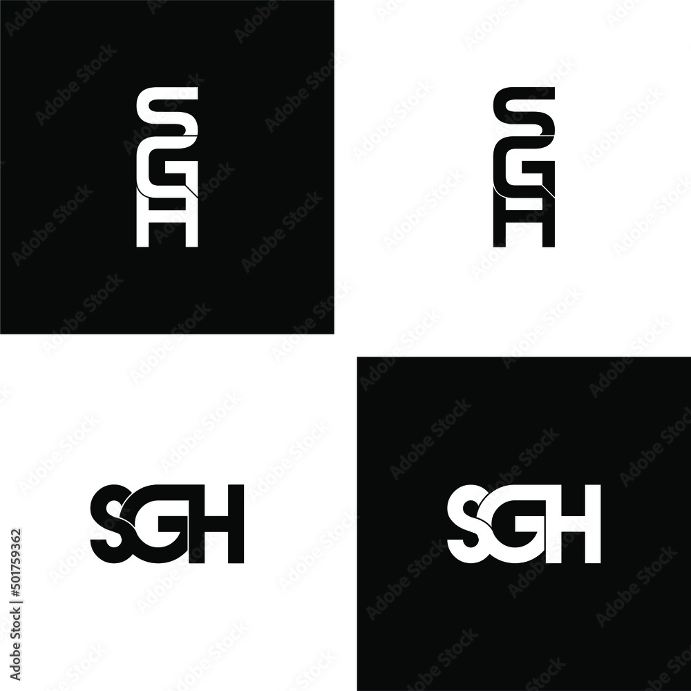 sgh letter original monogram logo design set Stock Vector | Adobe Stock