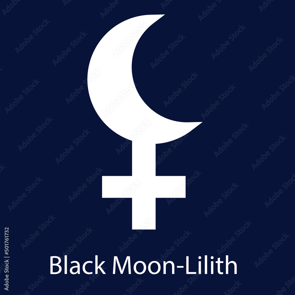 Astrological symbol of the moon Lilith. Vector illustration. Stock ...