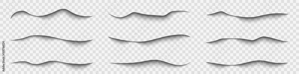 Realistic shadows. Paper transparent shadows. Shadow overlay effect ...