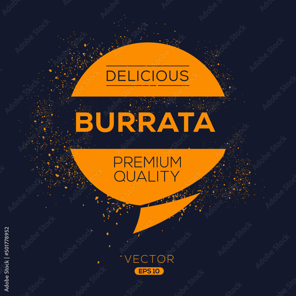 Creative (Burrata) logo, Burrata sticker, vector illustration. Stock ...