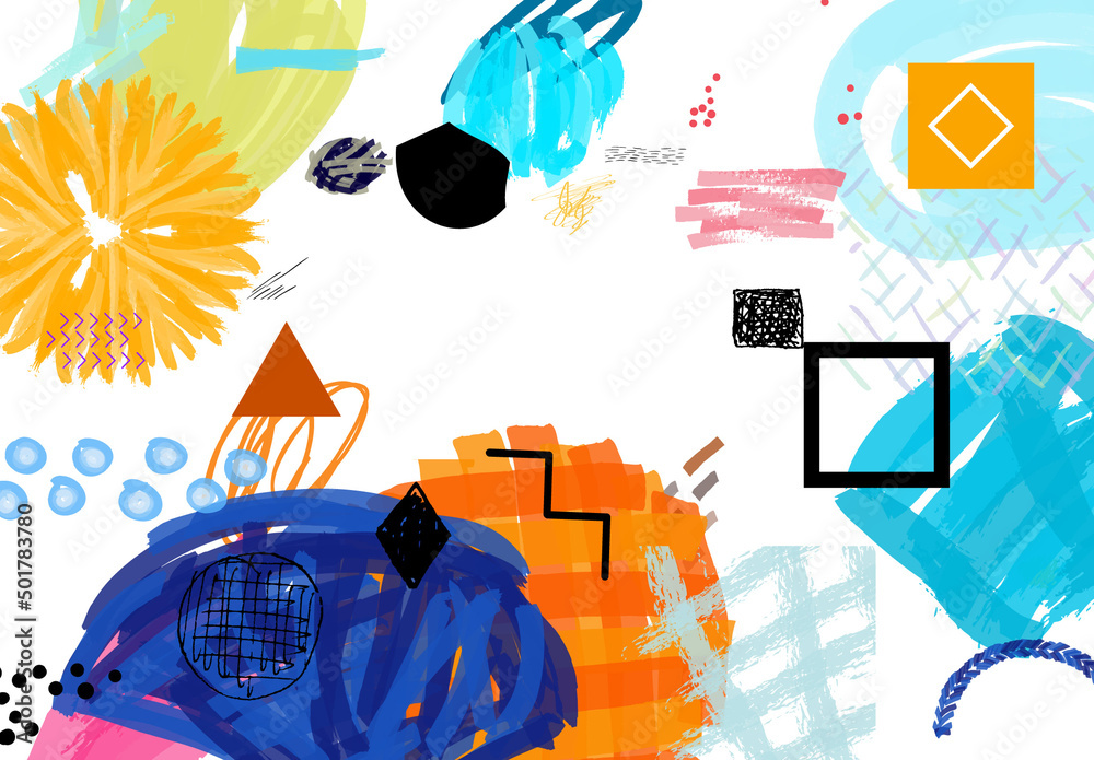 Set of Artistic Hand Drawn Scribbles with Marker and Ink Stock Template ...