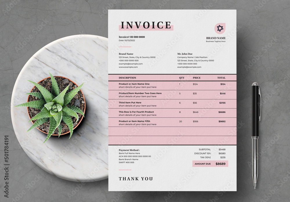 Invoice Layout Layout Stock Template | Adobe Stock