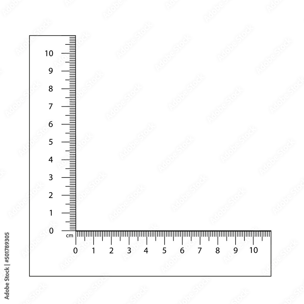 Corner ruler vector. Size indicators set isolated on background. Unit ...
