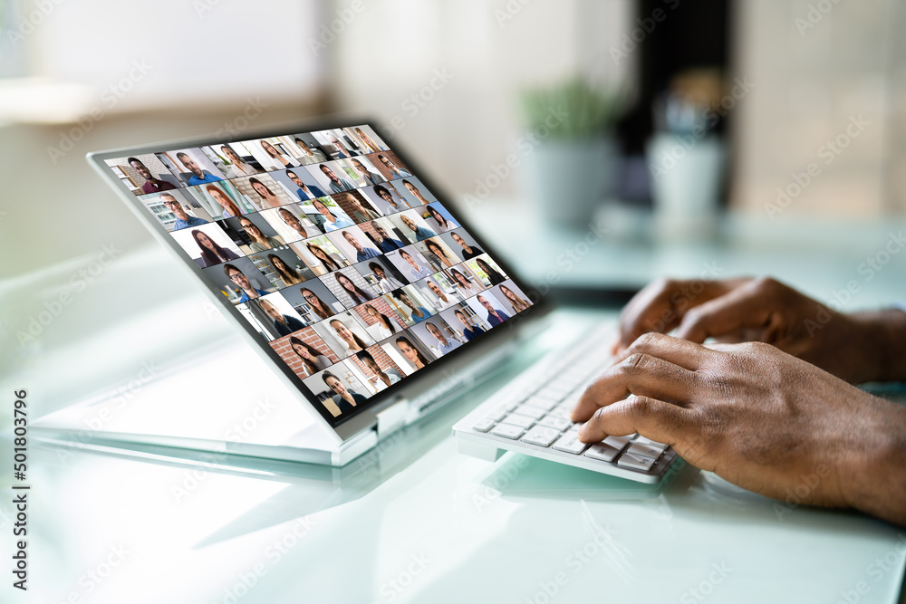 Virtual Video Conference Meeting Chat Stock Photo | Adobe Stock