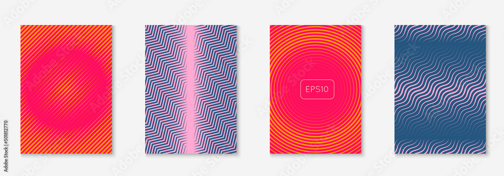 Gradient cover template with line geometric elements and shapes. Stock ...