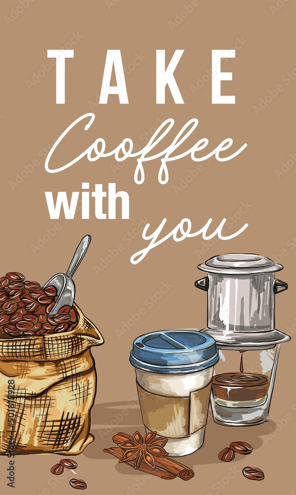 Take coffee with you. coffee to go. coffee banner, Graphic style ...