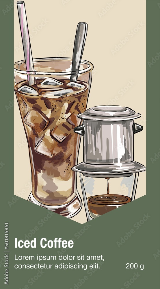 iced coffee banner which can be used for menu books and cafe promotions ...