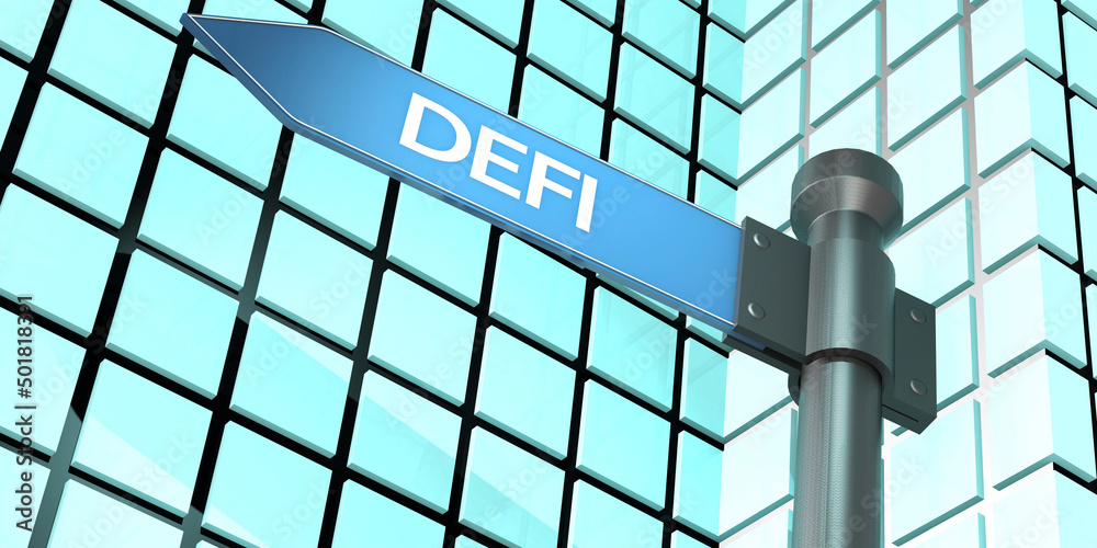 Defi road sign with building facade Stock Illustration | Adobe Stock