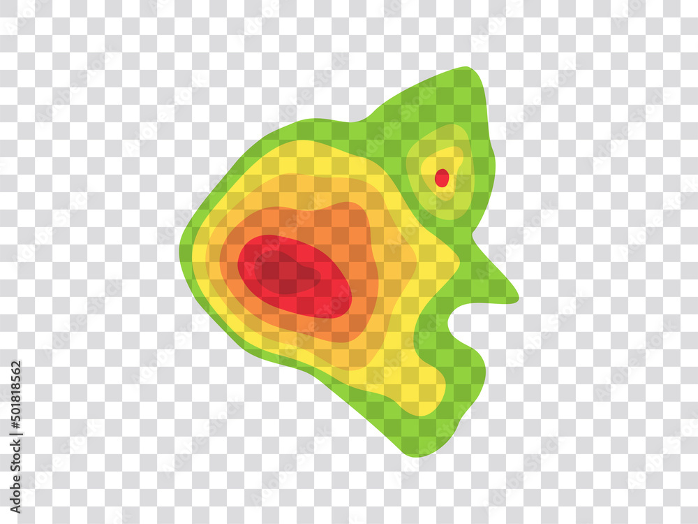 infrared rays with hot spots spectrum on transparent background ...