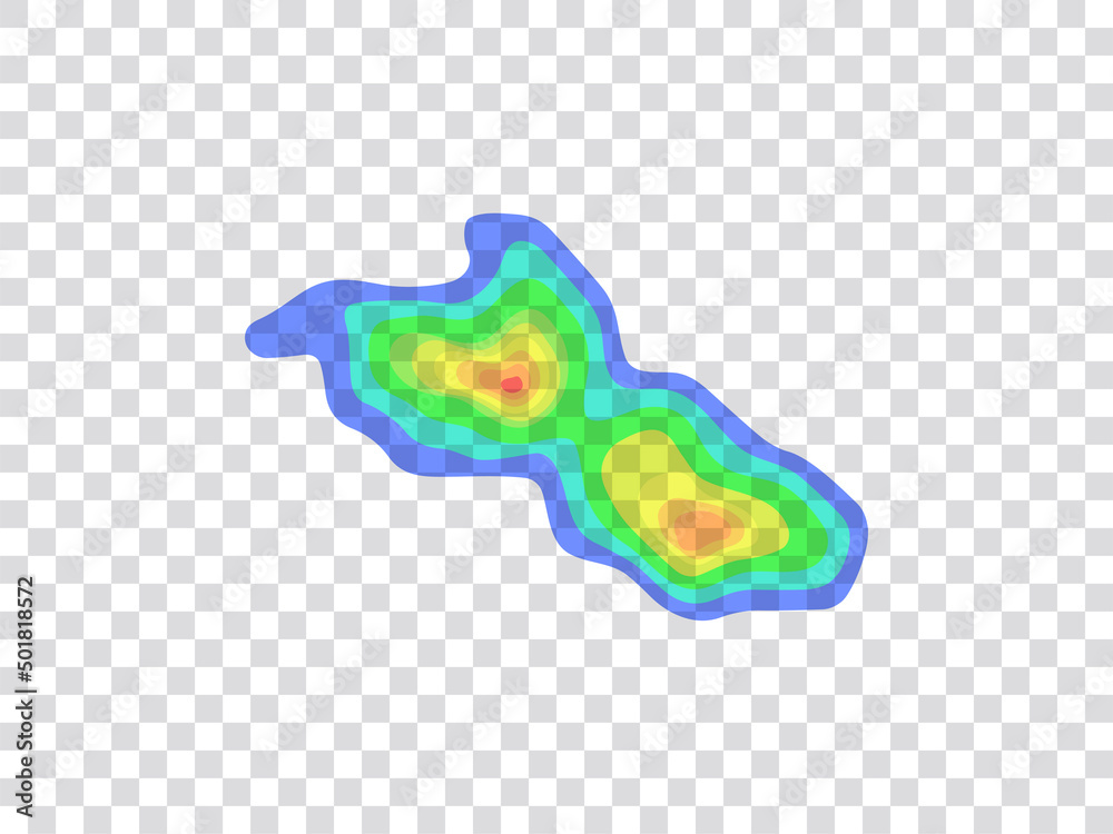 infrared rays with hot spots spectrum on transparent background ...