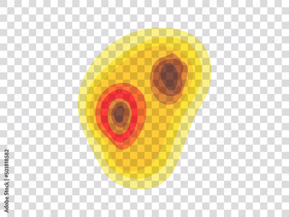 infrared rays with hot spots spectrum on transparent background ...