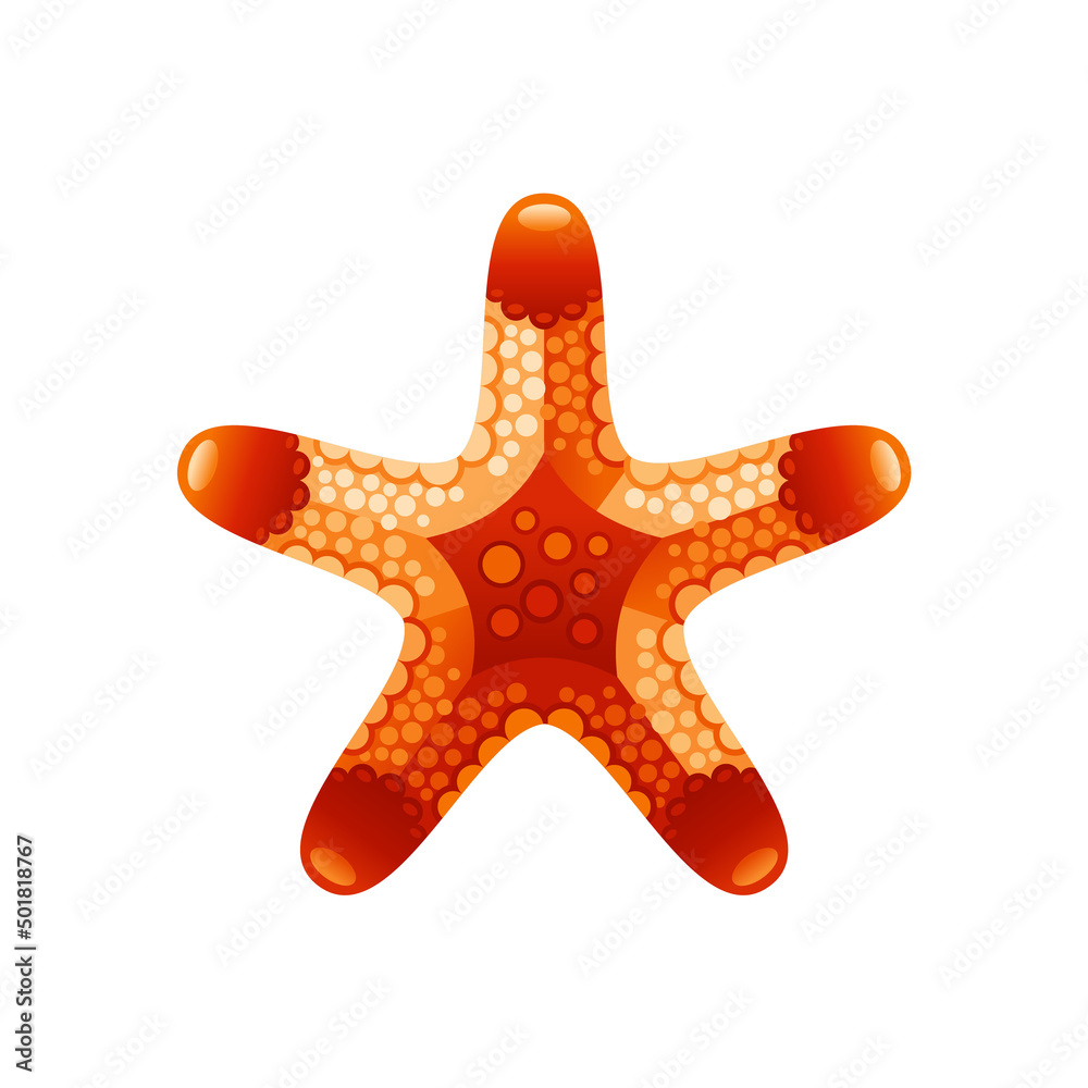 Star fish vector. Starfish illustration. Sea beach cartoon red icon ...