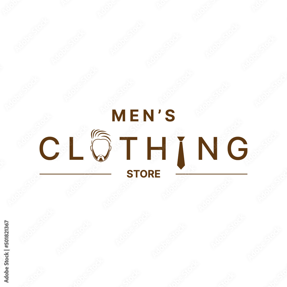 men's clothing store logo design in brown color Stock Vector | Adobe Stock