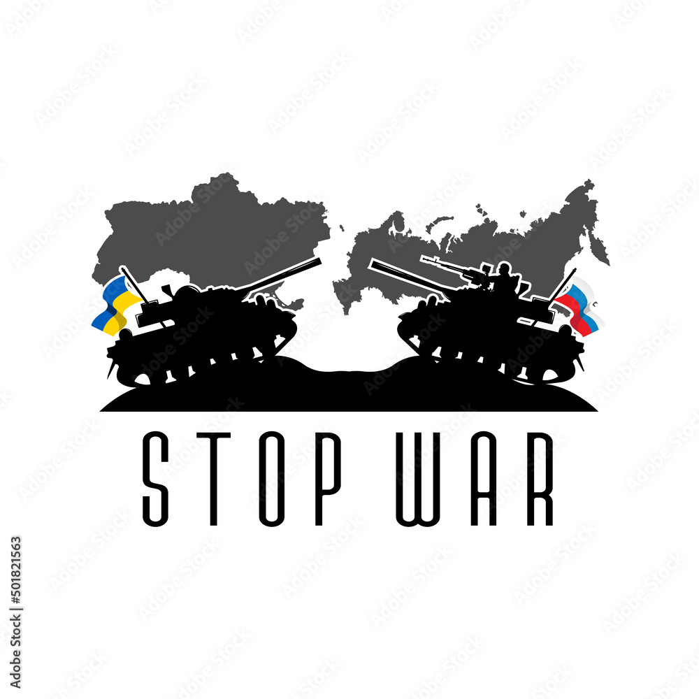 russia and ukraine conflict world war logo design, vector illustration ...