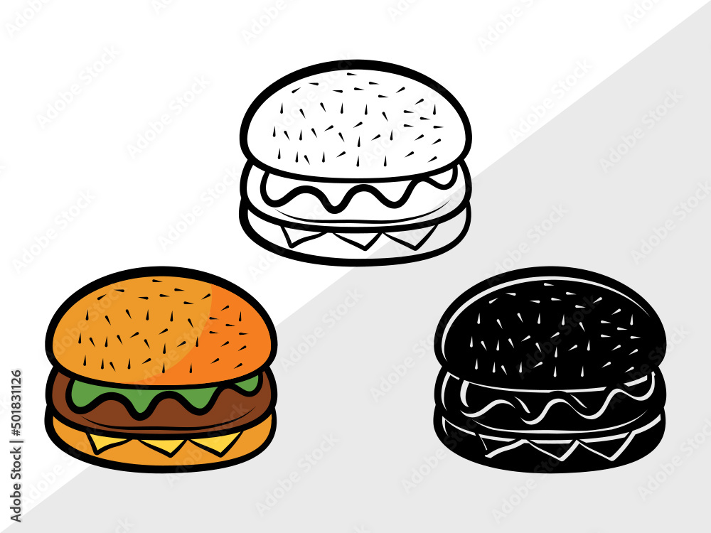 Burger SVG Cut File | Hamburger Svg | Fast Food Svg | Bbq Food Svg ...