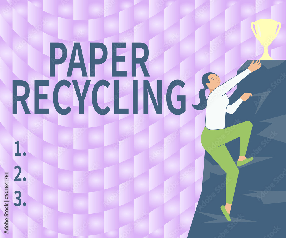 Conceptual display Paper Recycling. Concept meaning Using the waste ...