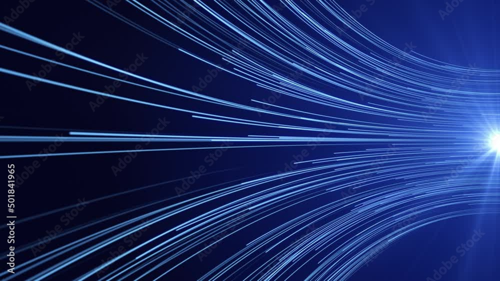 Digital data flow stream - abstract computer generated blue background ...