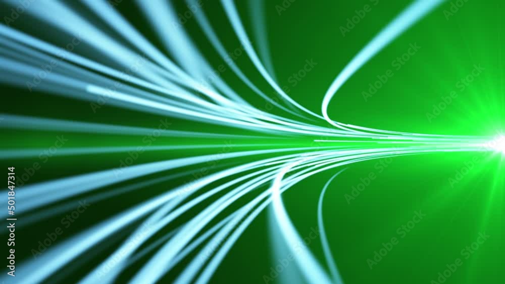 Digital data flow stream - abstract computer generated green background ...