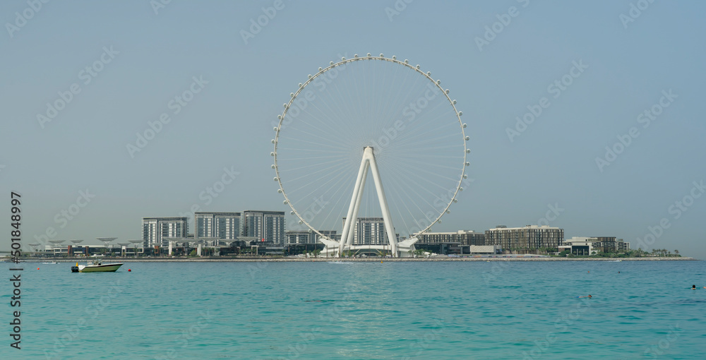 Dubai, United Arab Emirates. Amazing aerial view of the Ain Dubai and ...