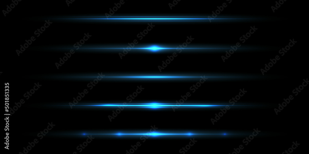 Set of neon blue lens flares. Glow light effect Stock Vector | Adobe Stock