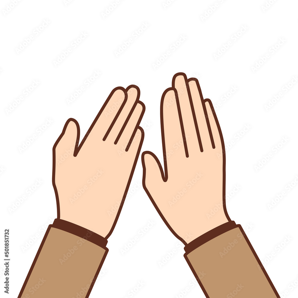 Clapping hands flat icon. Applause clap hands. Vector illustration catoon design. Isolated on ...