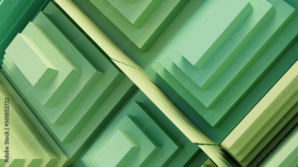 Turquoise and Yellow Tech Background with a Geometric 3D Structure ...