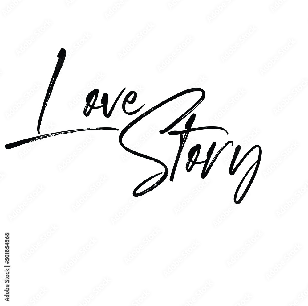 text ''LOVE STORY'' lettering designs vector illustration black and ...