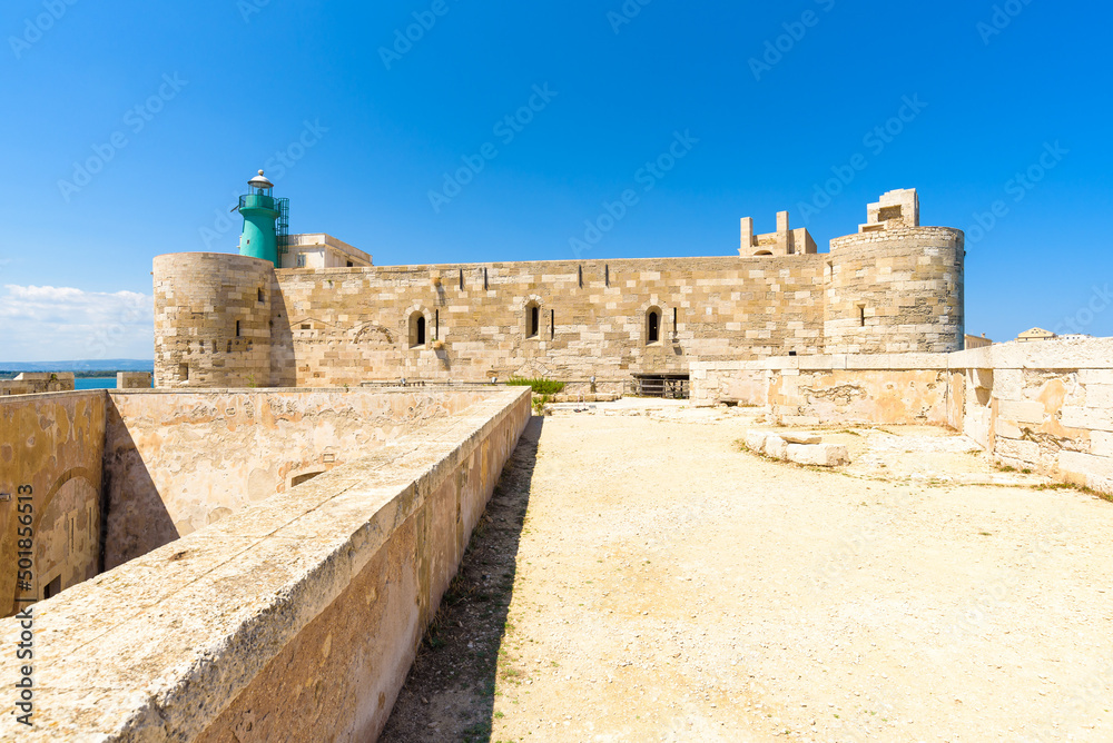 The Maniace Castle in the island of Ortigia. It was built during the ...