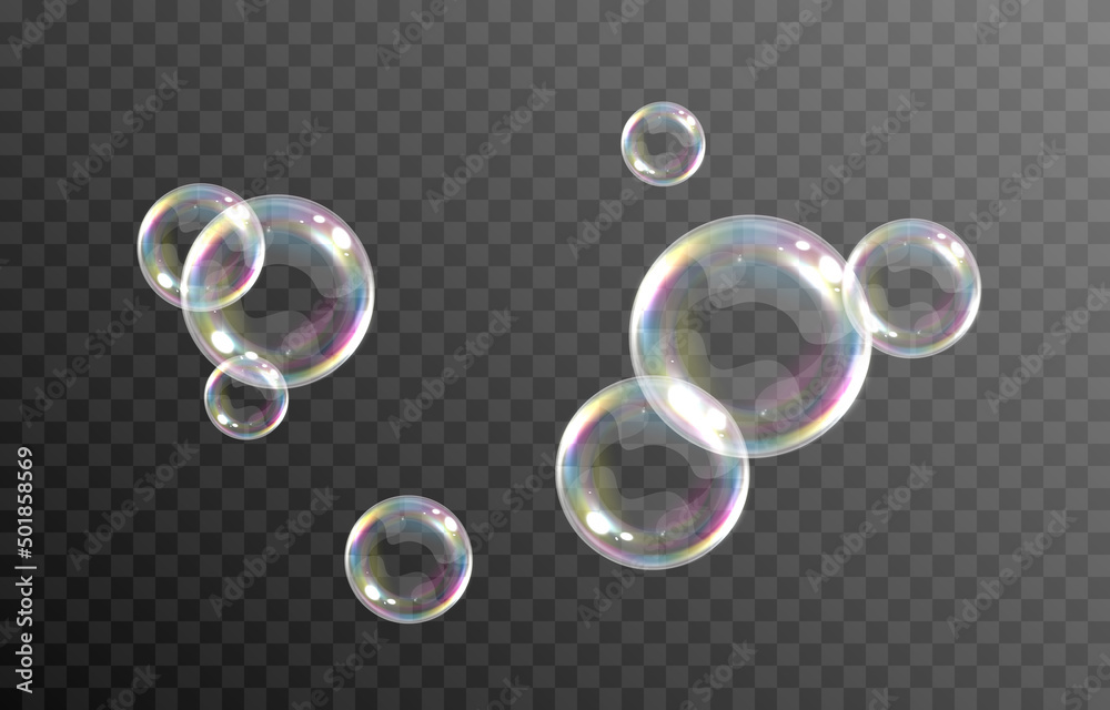 Vector soap bubble. Realistic soap bubble png, glare. Foam bubbles png ... Vector soap bubble. Realistic soap bubble png, glare. Foam bubbles png ...