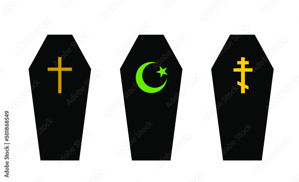 Coffin symbol vector silhouette illustration isolated on white ...