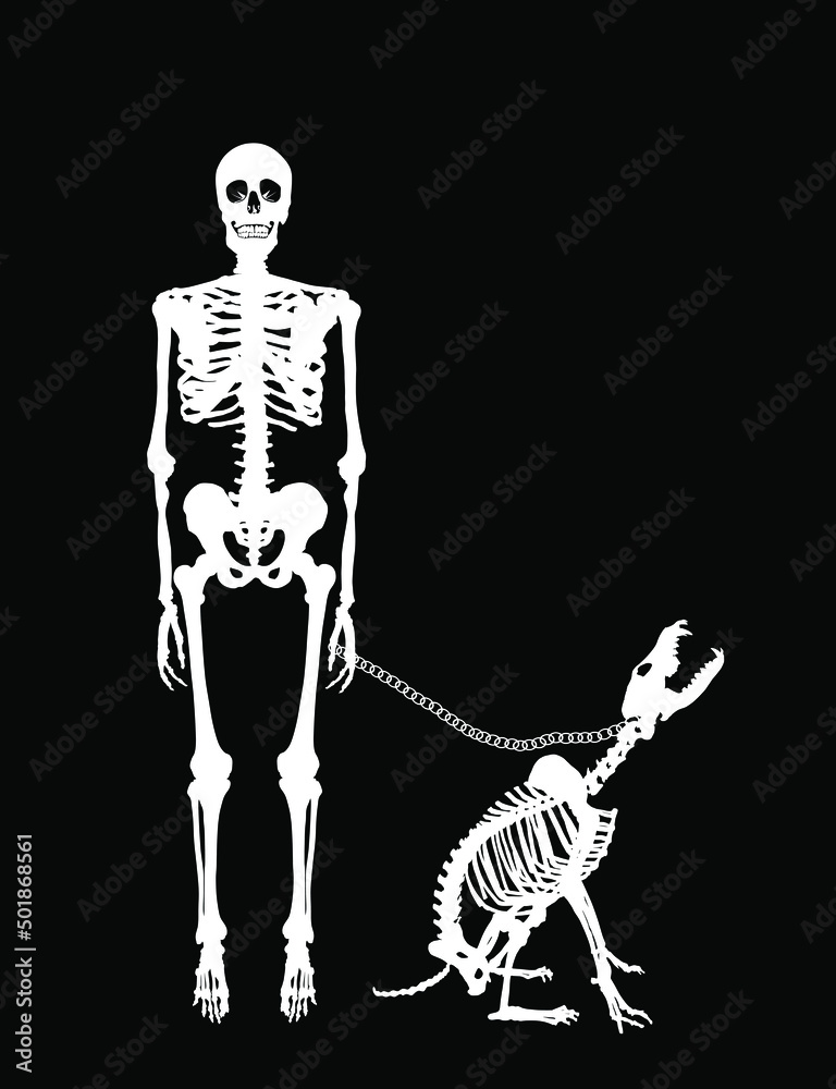 Scary horror dead man with dead dog on leash, doomsday after nuclear ...