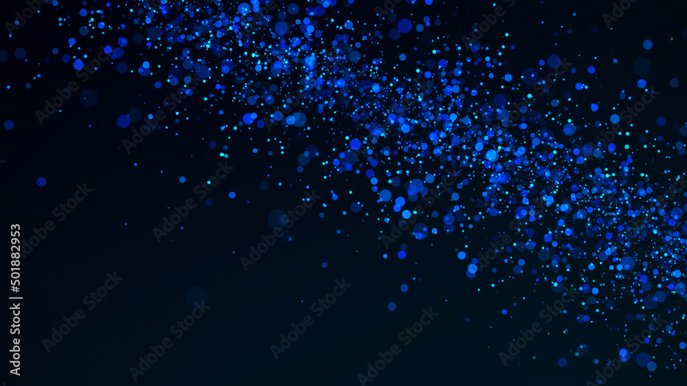 Abstract background with glowing particles. Dust particles moving in ...