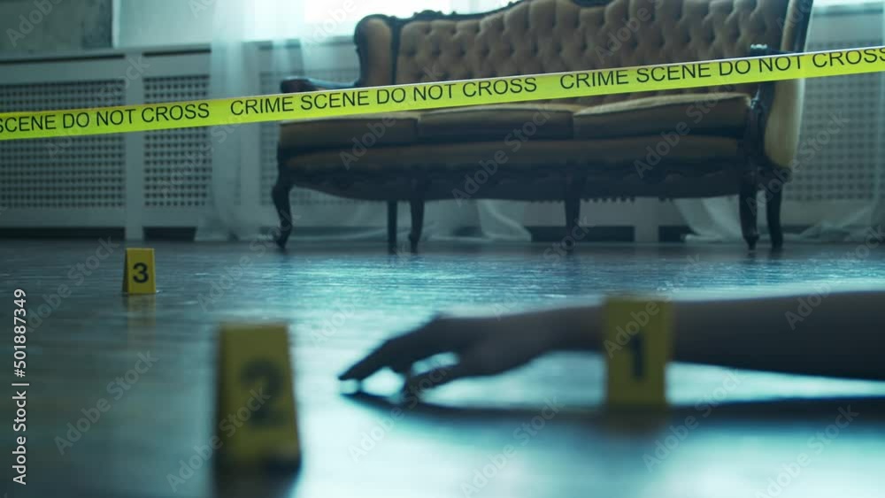 Closeup of a Crime Scene in a Deceased Person's Home. Dead man, Police ...