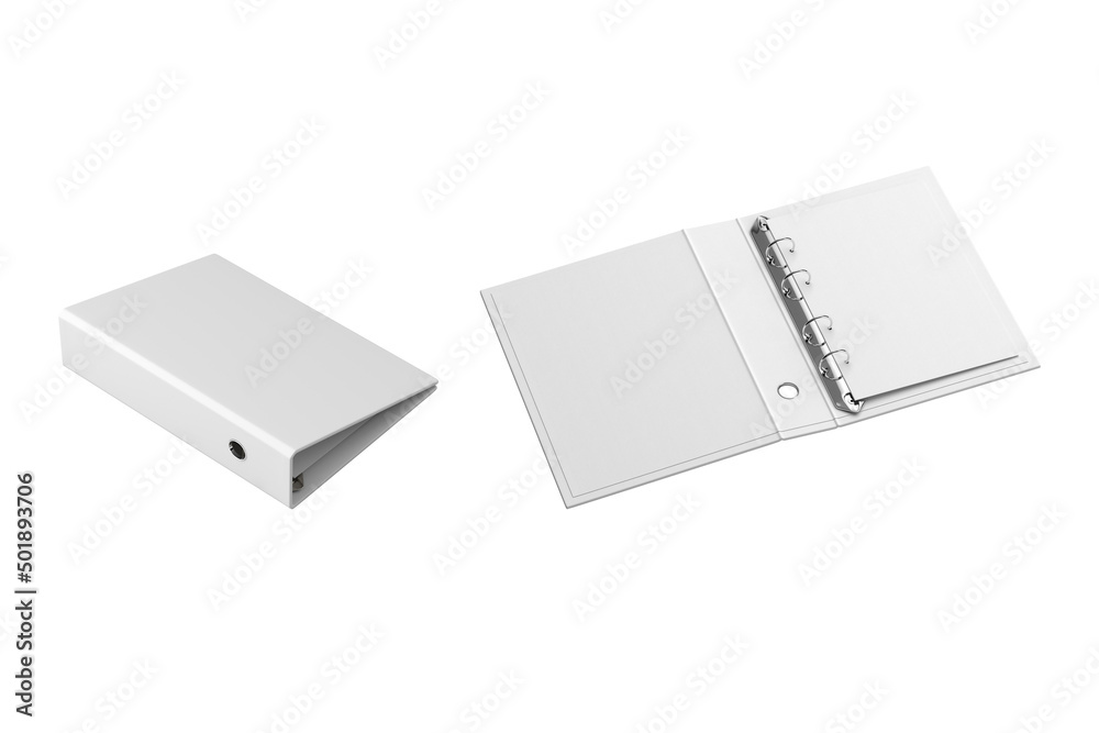 White Blank Office Binder File with Metal Rings for A4 Paper Sheet ...