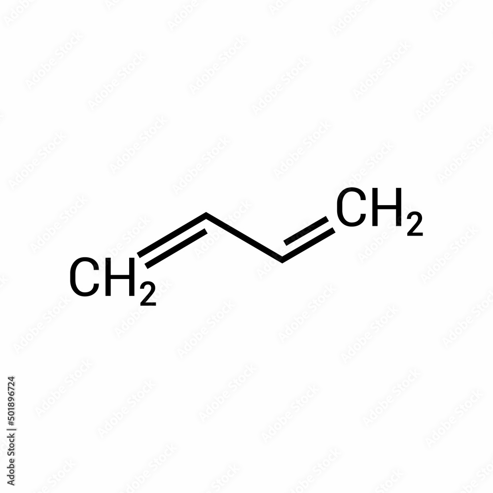 chemical structure of 1,3 - butadiene (C4H6) 素材庫向量圖 | Adobe Stock