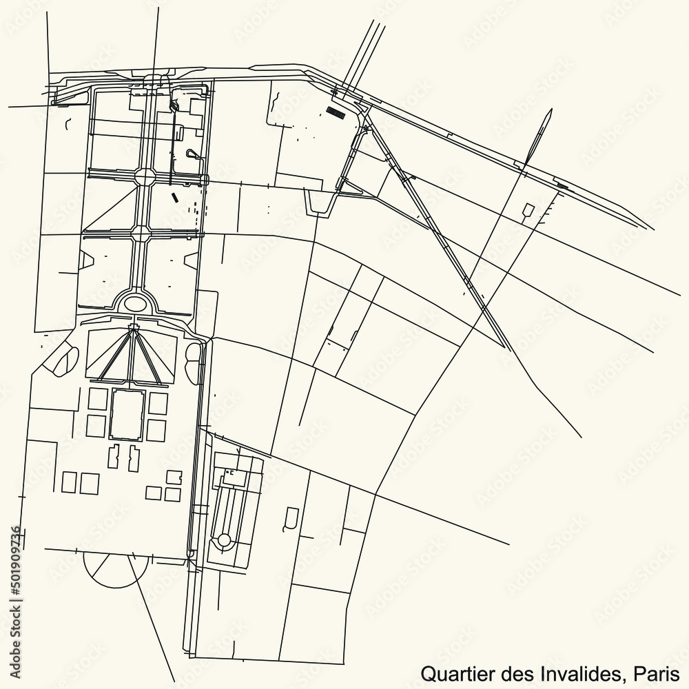 Detailed navigation black lines urban street roads map of the LES ...