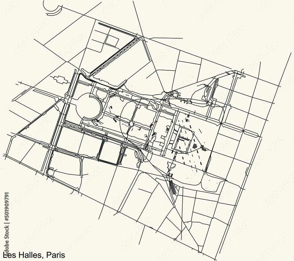 Detailed navigation black lines urban street roads map of the LES ...