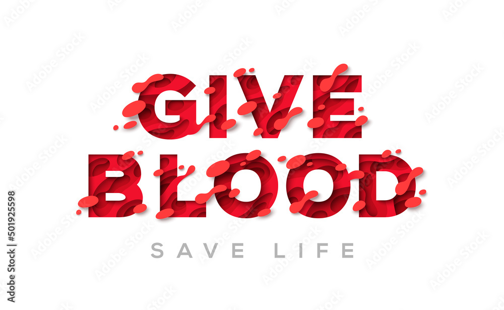 Typography poster for World donor day. Vector illustration. Give blood ...