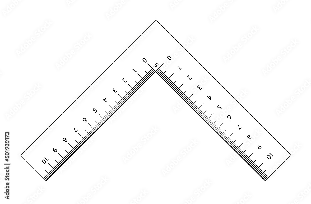 Corner ruler vector. Size indicators set isolated on background. Unit ...