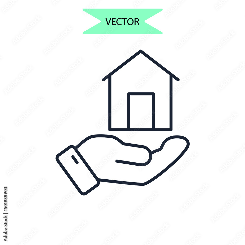 Homeless shelter icons symbol vector elements for infographic web Stock ...