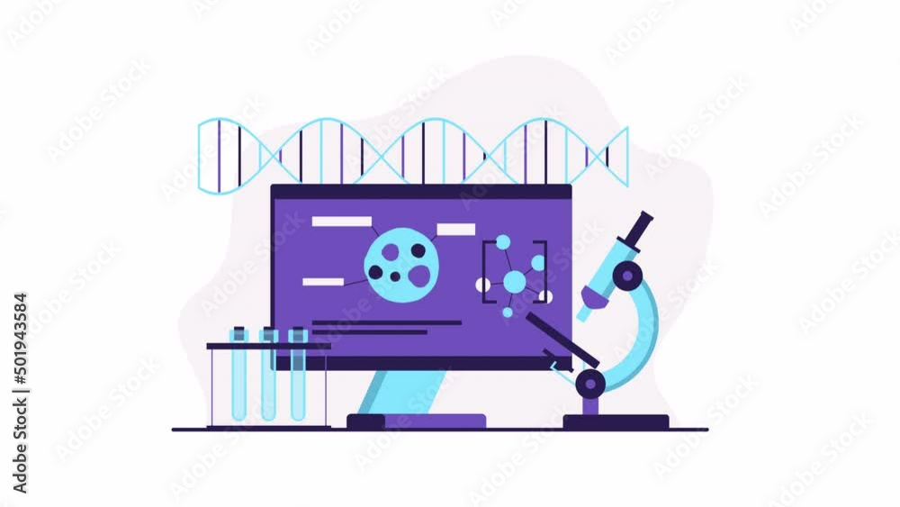 2d animation chemical laboratory equipment. modern design lab tubes ...