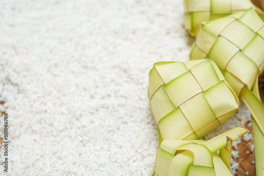 The composition of rice and ketupat which is a traditional food to ...