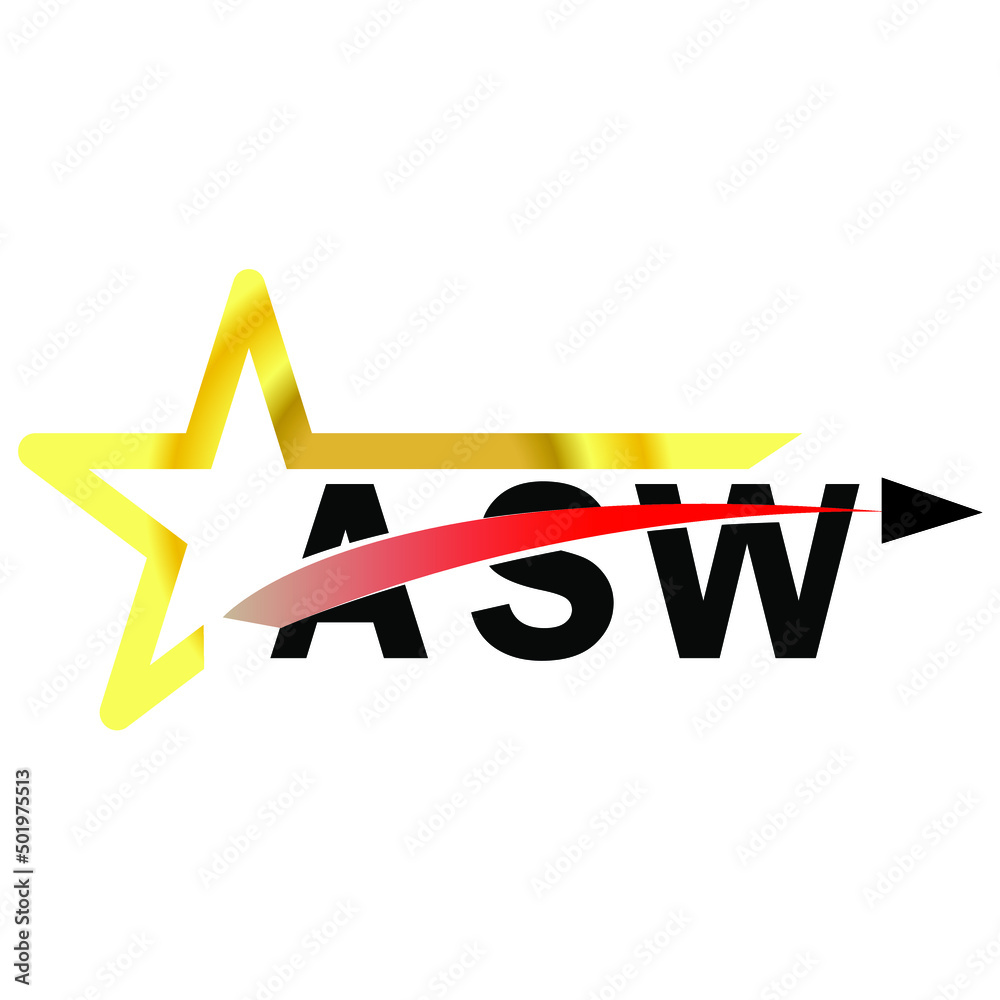 ASW letter logo design. ASW creative letter logo. simple and modern ...